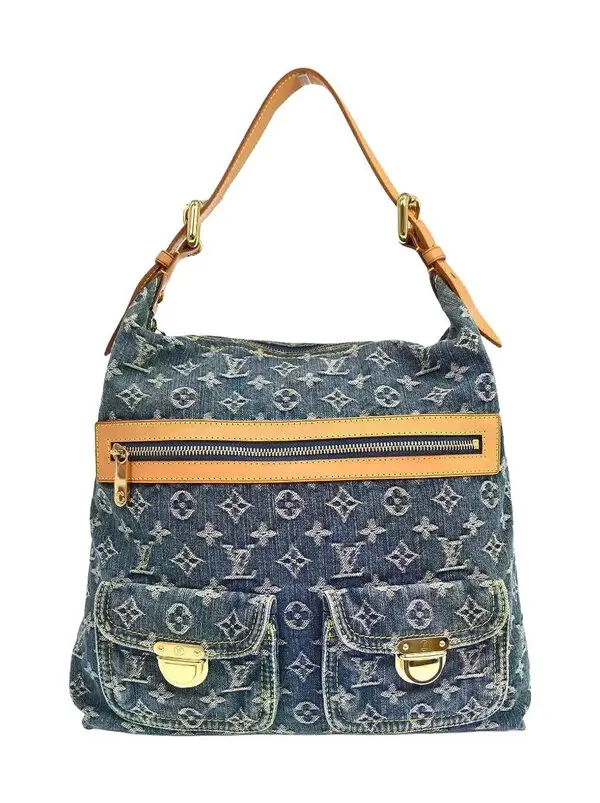LOUIS VUITTON 2005 Denim Baggy Gm Monogram Shoulder Bag - Blue