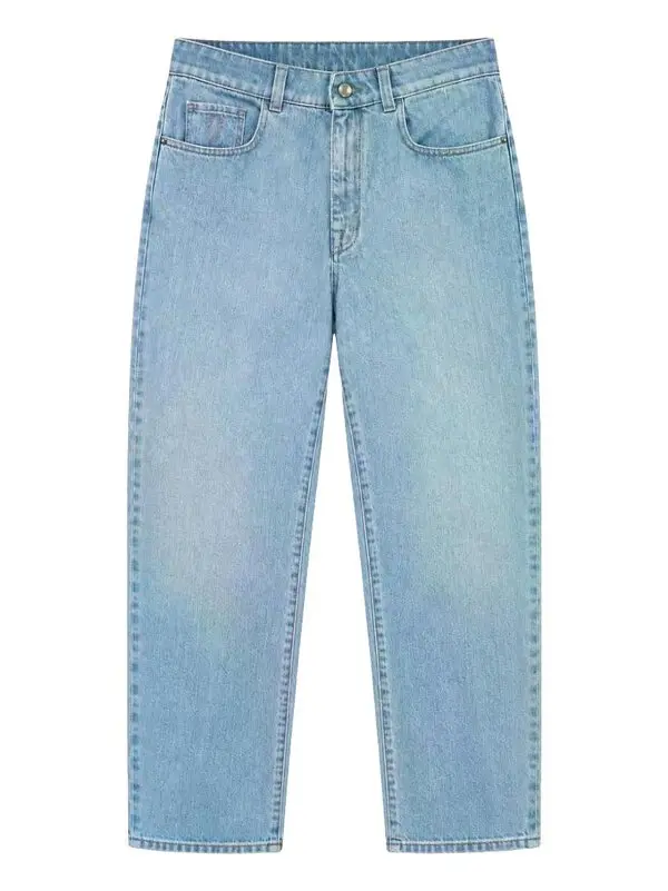 Canali Logo-jacquard Straight-leg Jeans - Blue
