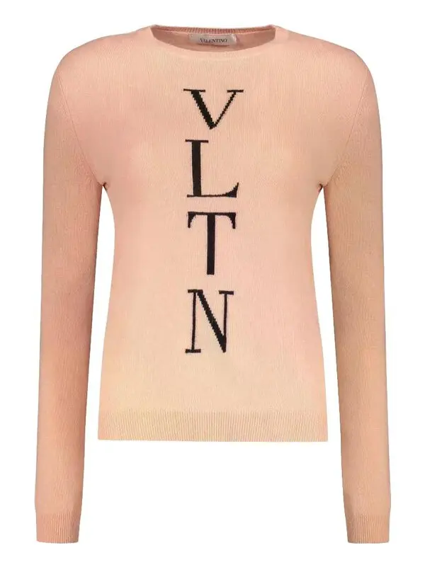 Valentino Garavani Vltn Intarsia-knit Sweater - Pink