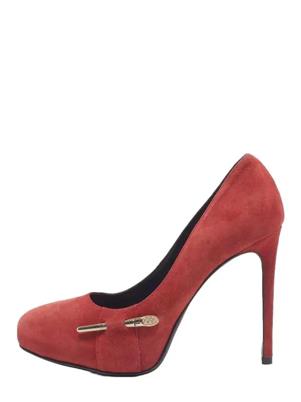 LORIBLU Platform Suede Pumps - Red