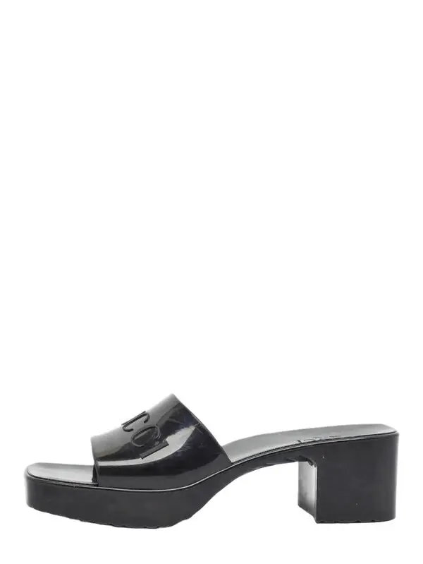 Gucci Logo Platform Sandals - Black