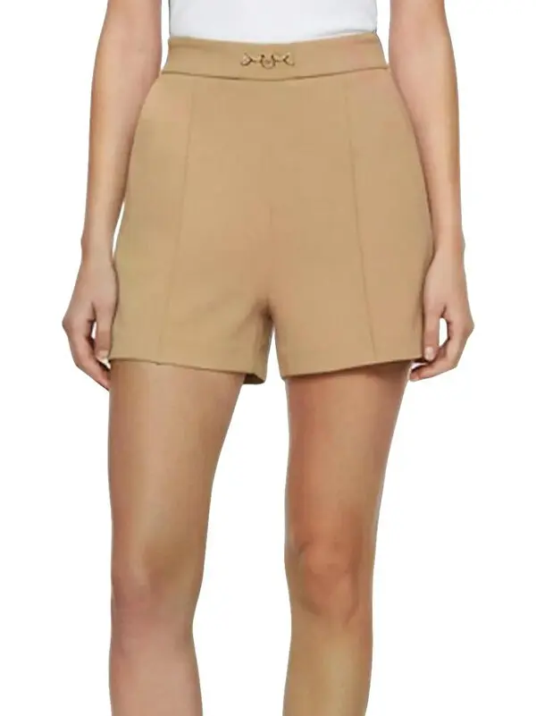 Elisabetta Franchi High-waisted Crepe Shorts - Neutrals
