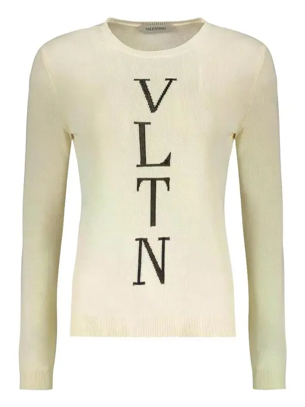 Valentino Garavani Long-sleeves Cotton Sweater - Neutrals