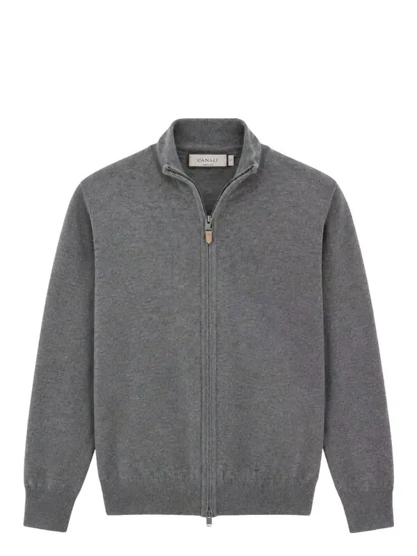Canali Zip-up Cardigan - Grey
