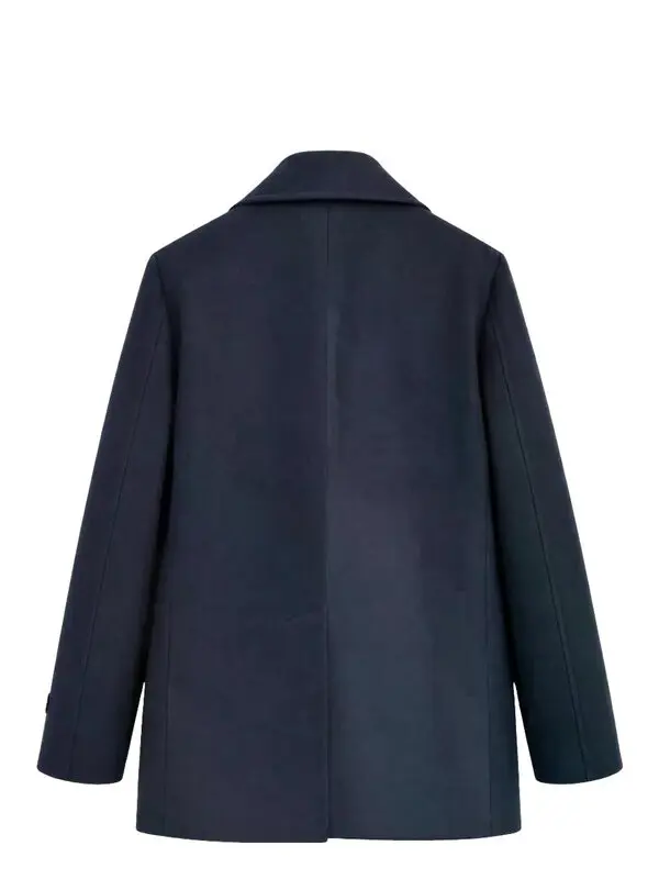 Canali Double-breasted Pea Coat - Blue