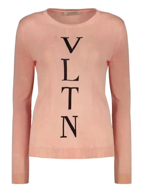 Valentino Garavani Vltn Intarsia-knit Sweater - Pink