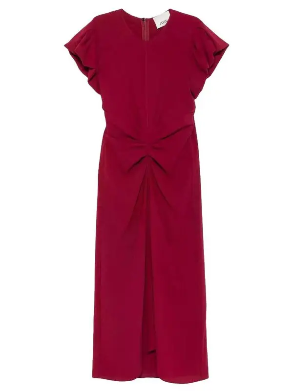 Isabel Marant Étoile Terena Gathered Cap-sleeve Midi Dress - Red