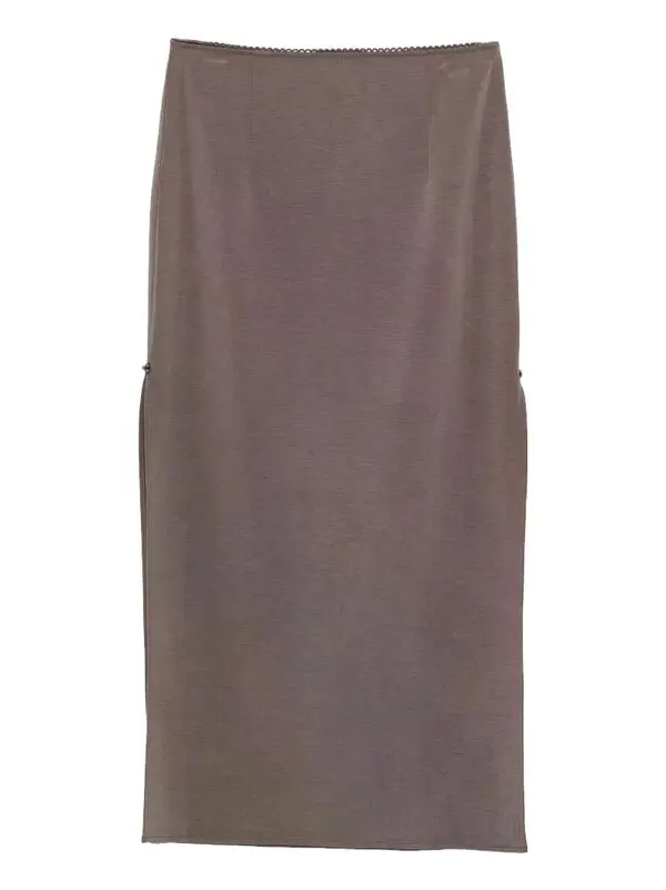 SAMUEL GUÌ YANG Logo-patch Side-slit Skirt - Neutrals
