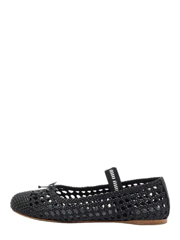 Miu Miu Leather Ballet Flats - Black