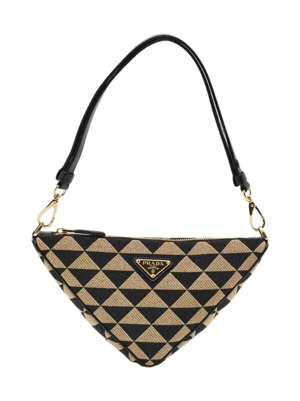 Prada Symbole Triangle Shoulder Bag - Black