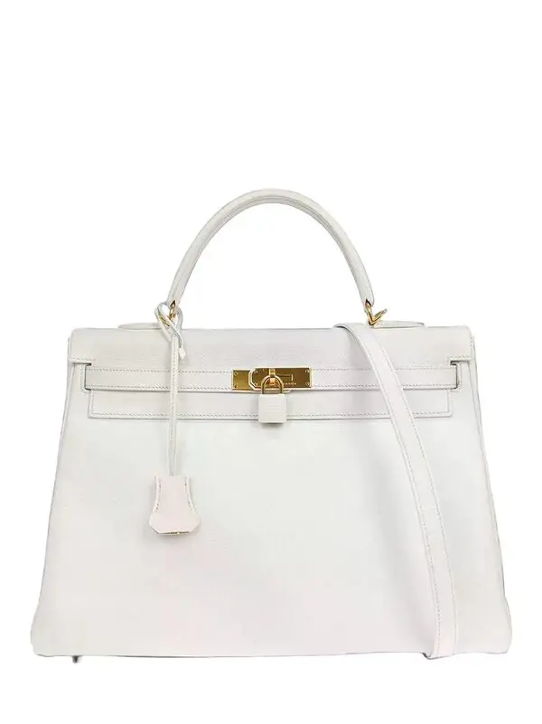 Hermès 35 Kelly 35 Retourne Tote Bag - White