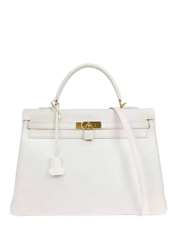 Hermès 35 Kelly 35 Retourne Tote Bag - White