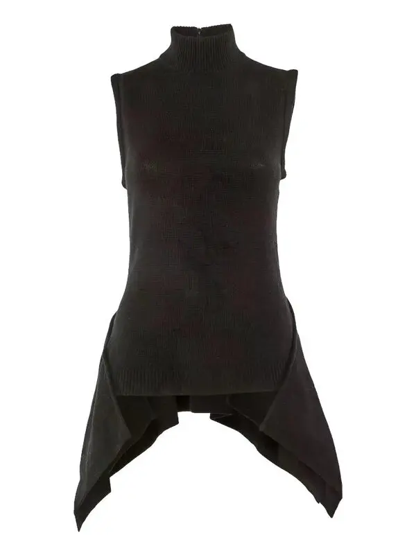 Givenchy Asymmetric Hem Sleeveless Top - Black