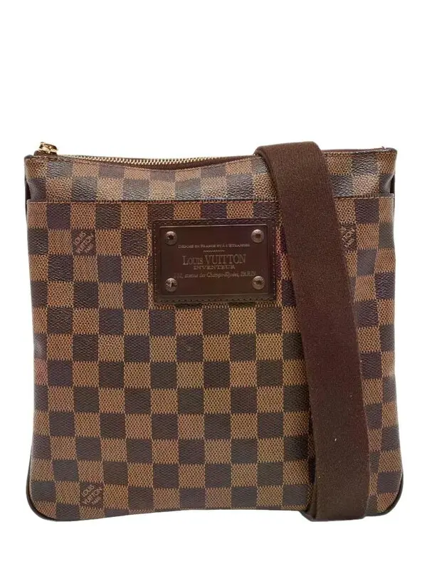 LOUIS VUITTON 2010 Brooklyn Pochette Damier Ebene Shoulder Bag - Brown