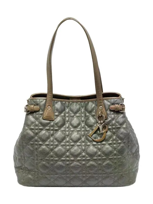 Dior 2010 Small Panarea Cannage Tote Bag - Grey