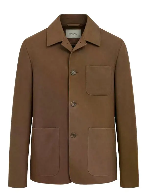 Canali Button-up Shirt Jacket - Brown