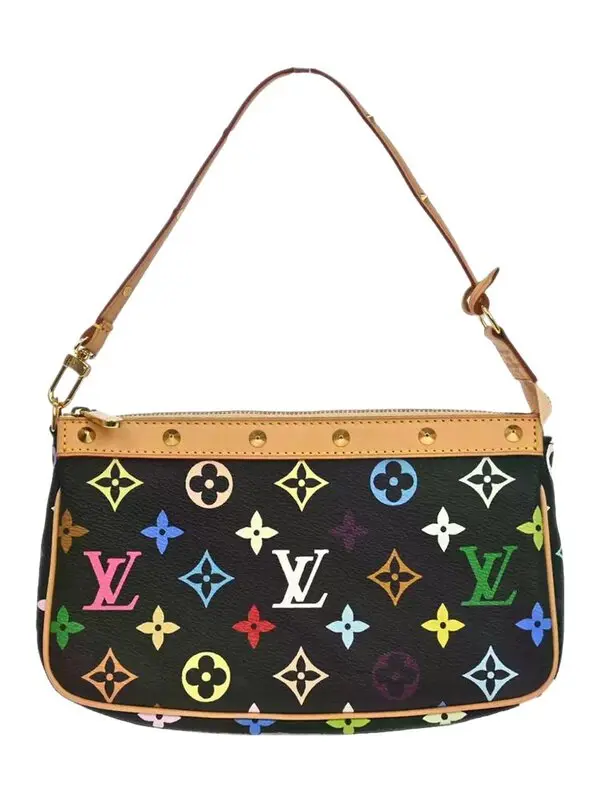 LOUIS VUITTON 2004 Monogram Multicolor Pochette Accessoires Shoulder Bag - Black