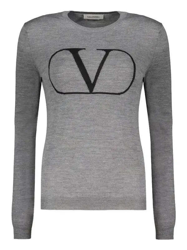 Valentino Garavani Vlogo Wool Sweater - Grey