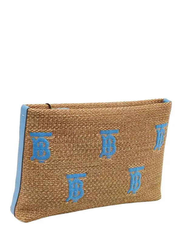 Burberry Duncan Tb Monogram Clutch Bag - Neutrals