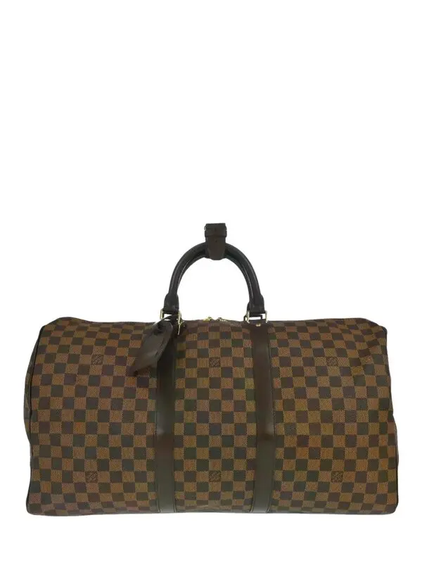 LOUIS VUITTON Damier Keepall Patterned Luggage Bag - Brown
