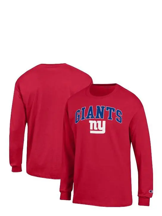 Champion New York Giants Arch Over Logo Long Sleeve T-shirt - Red