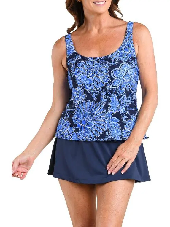MAXINE OF HOLLYWOOD Beyond The Atlantic One-piece Swimdress - Indigo