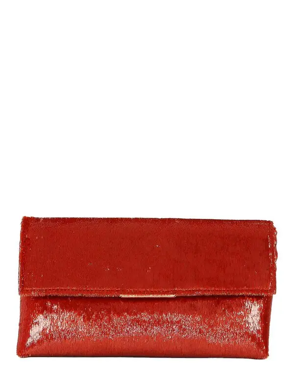 Badgley Mischka Angel Soft Faux Pony Hair Envelope Clutch - Copper