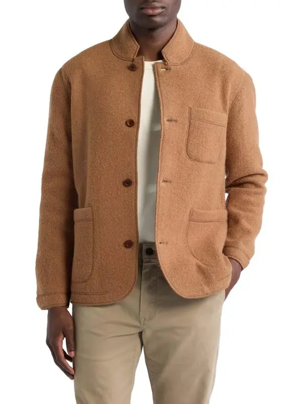 FLINT & TINDER BY HUCKBERRY Boiled Wool Chore Jacket - Camel