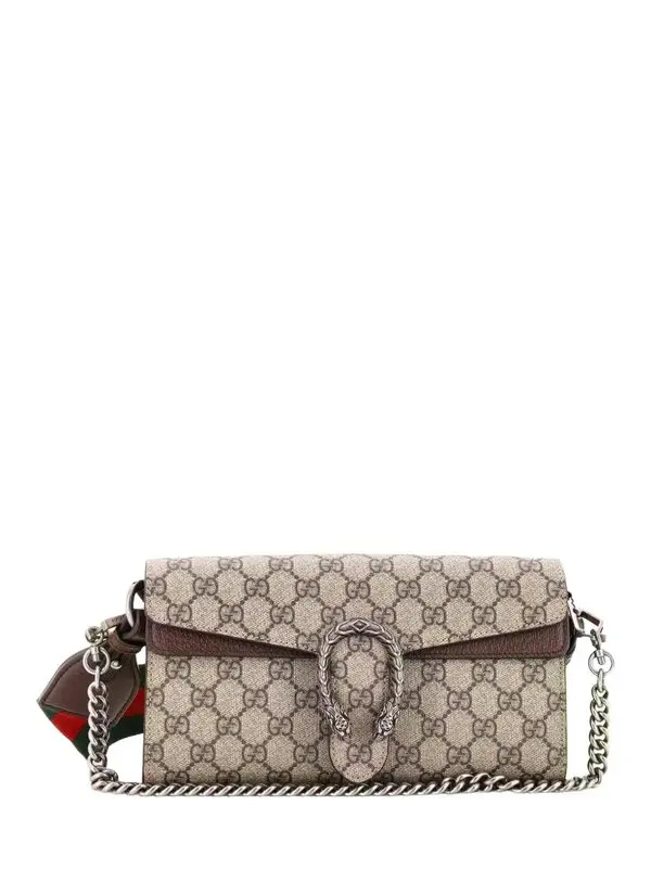 Gucci Dionysus East-west Flap Bag Gg Coated Canvas Small Shoulder Bag - Brown