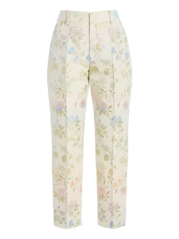 Rosie Assoulin Oboe Cropped Cotton-blend Skinny-leg Pants - Floral