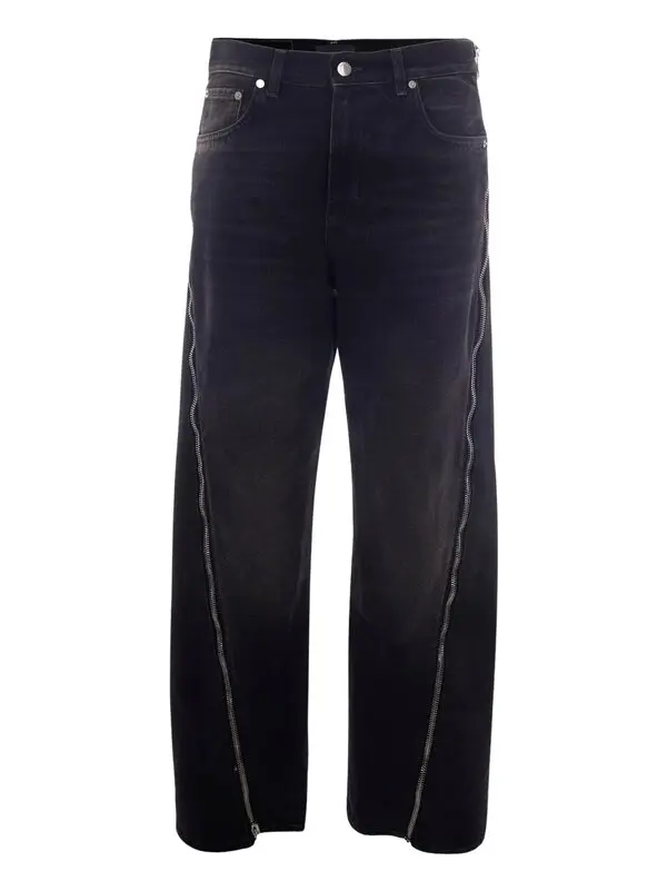 HAIKURE Straight-leg Jeans With Side Zipper Detail - Black