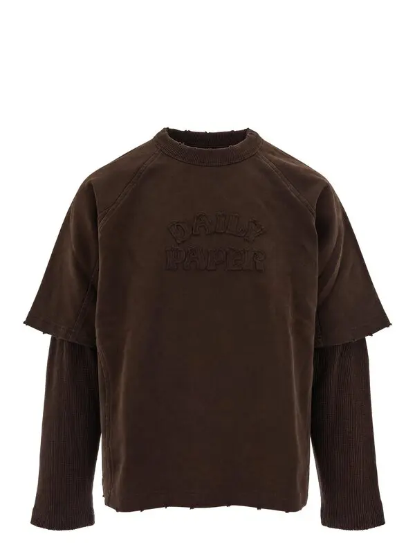 DAILY PAPER UOMO Graphic Layered Long Sleeve T-shirt - Mole