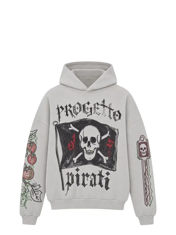 PDF Graphic Skull Print Hoodie - Gr03e