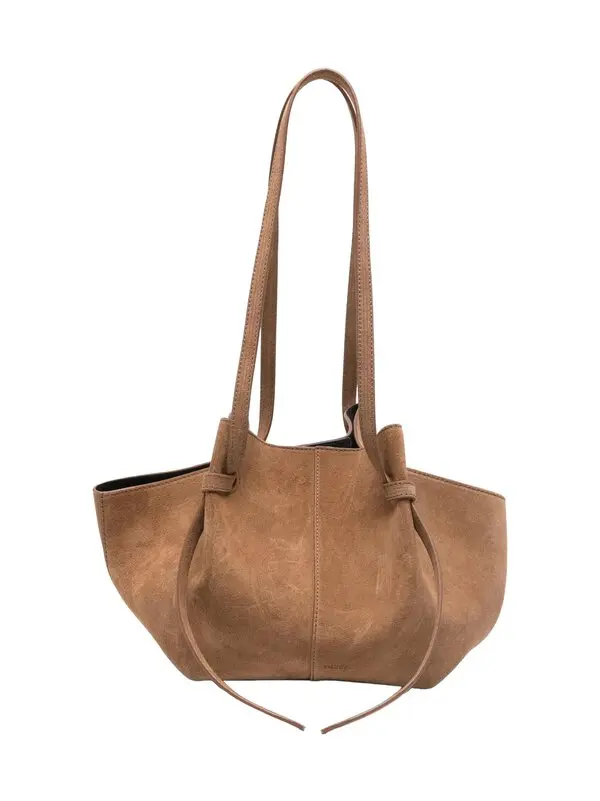 Yuzefi Suede Knot-adjust Tote Handbag With Magnetic Closure, 40.5 Cm Top Width X 19 Cm Height X 19.5 Cm Bottom Length X 13 Cm Bottom Width - Marrone