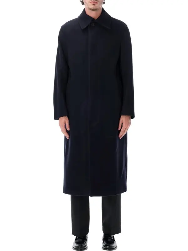 SUNFLOWER Wool-blend Long Overcoat - Blu