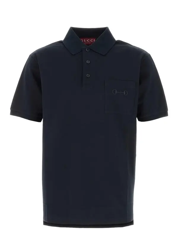 Gucci Midnight Stretch Piqué Polo Shirt - Blue