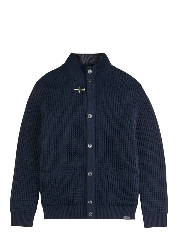 FAY Quilted Nylon Gilet Sweater Vest - Navy