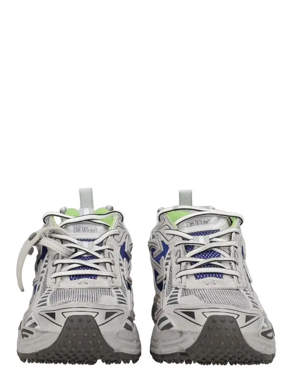 Off-White Microfiber Pu Synthetic Sneakers With Rigid Pu Details - Grey
