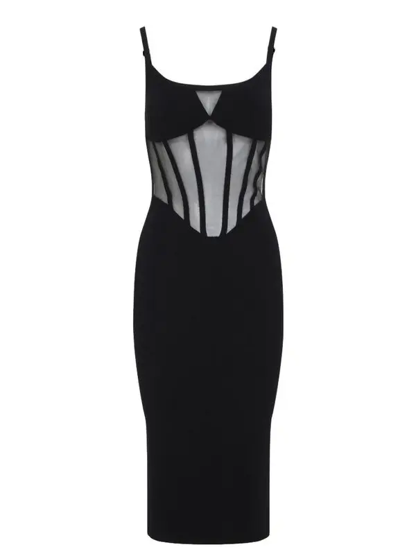 Elisabetta Franchi Midi Dress Long Dresses - Black