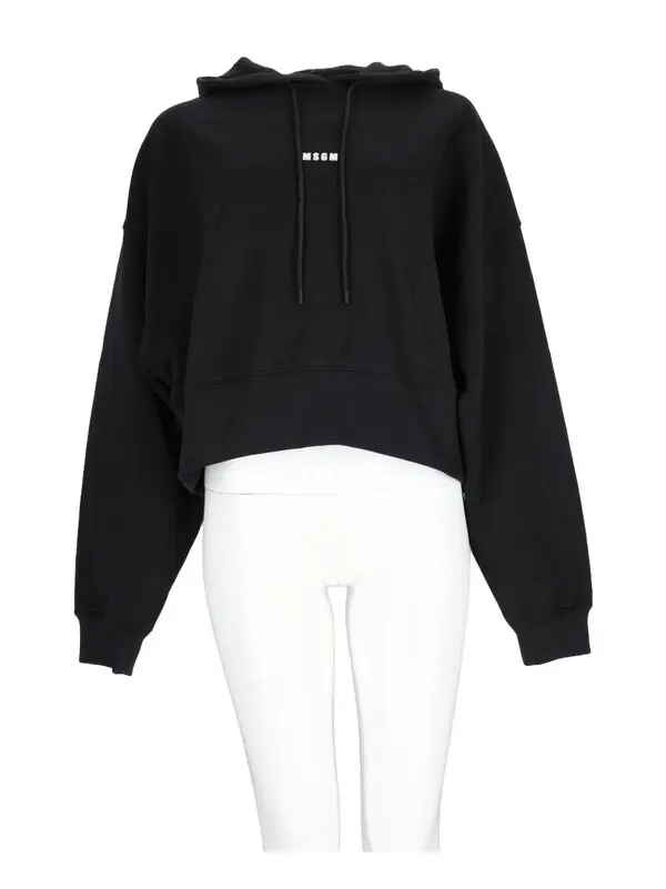 MSGM Logo Cotton Sweatshirt - Black