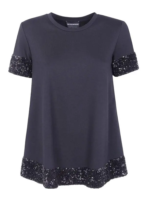 Emporio Armani Embroidered Top - Black