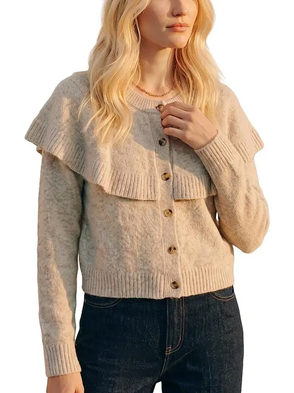 Vero Moda Lilli Round Neck Cardigan Sweater - Birch