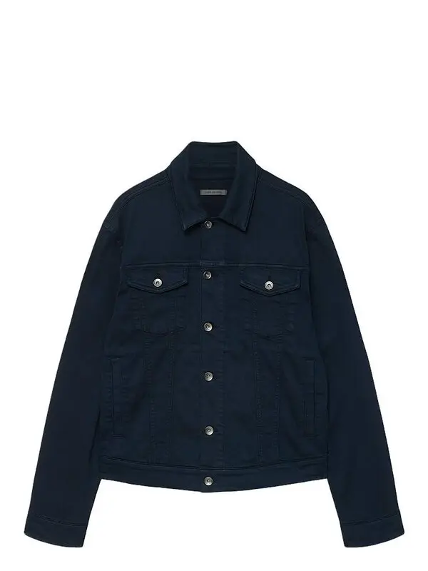 John Varvatos Kyle Point Collar Pocket Trucker Jacket - Eclipse
