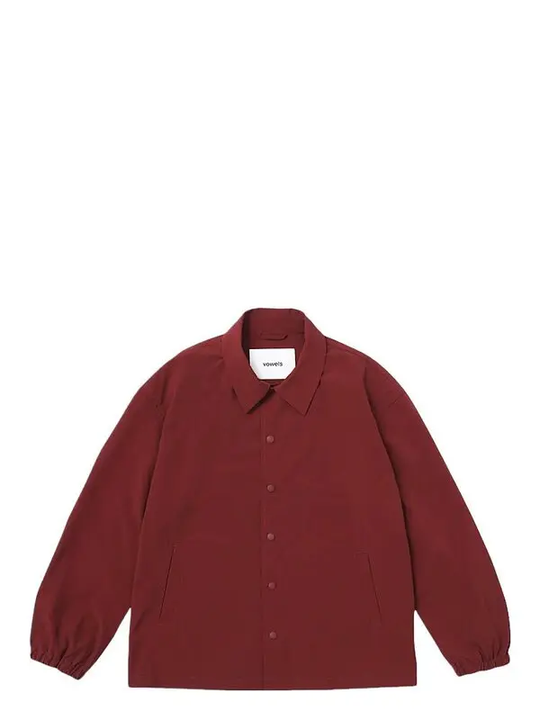 VOWELS Point Collar Logo Coach Jacket - Burgundy