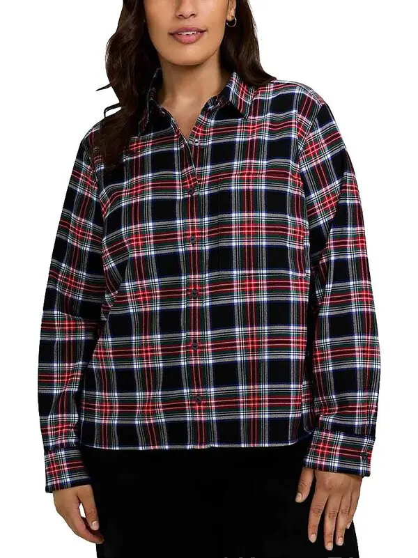 Foxcroft Sandy Plaid Button Front Shirt - Multi