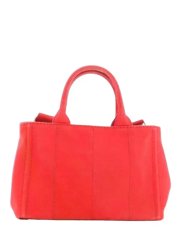 Prada Canapa Convertible Canvas Mini Tote Bag - Red