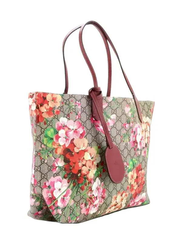Gucci Reversible Blooms Gg Print Leather Medium Tote Bag - Brown