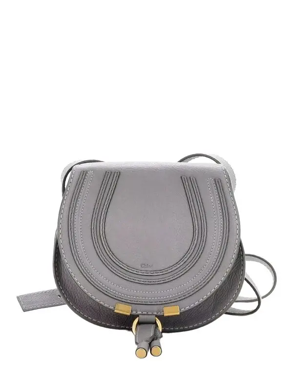 Chloé Marcie Leather Small Crossbody Bag - Grey