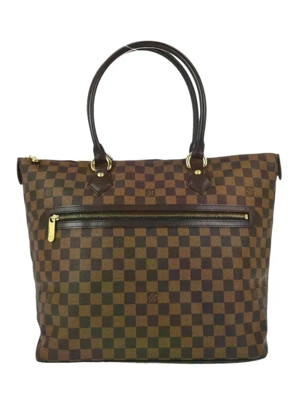 LOUIS VUITTON Damier Saleya Gm Check-pattern Tote Bag - Brown