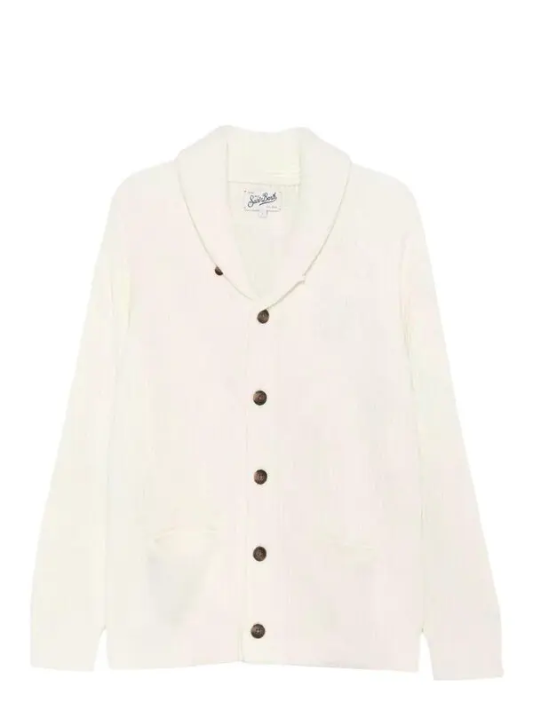 MC2 SAINT BARTH Glasgow Ribbed Shawl-collar Cardigan - Neutrals